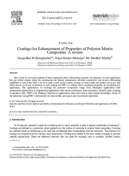 (PDF) Coatings for Enhancement of Properties of Polymer Matrix ...
