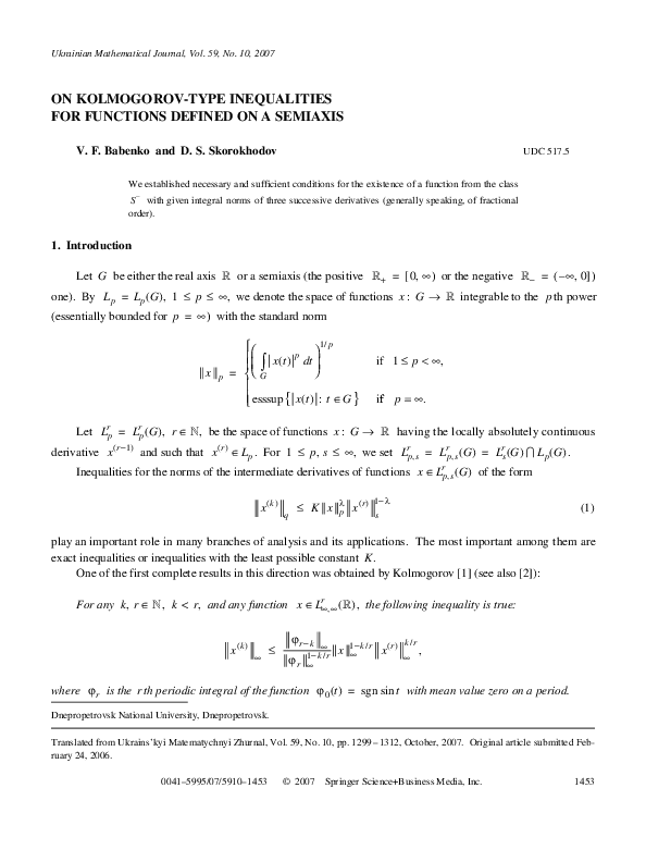 (PDF) On Kolmogorov-type inequalities for functions defined on a semiaxis