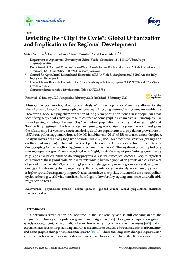 (PDF) Revisiting the “City Life Cycle”: Global Urbanization and ...