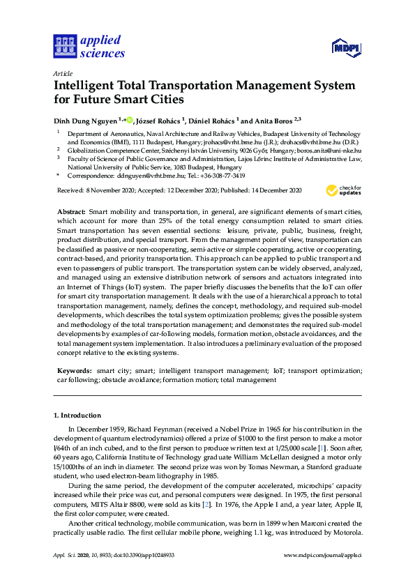 (PDF) Intelligent Total Transportation Management System for Future ...