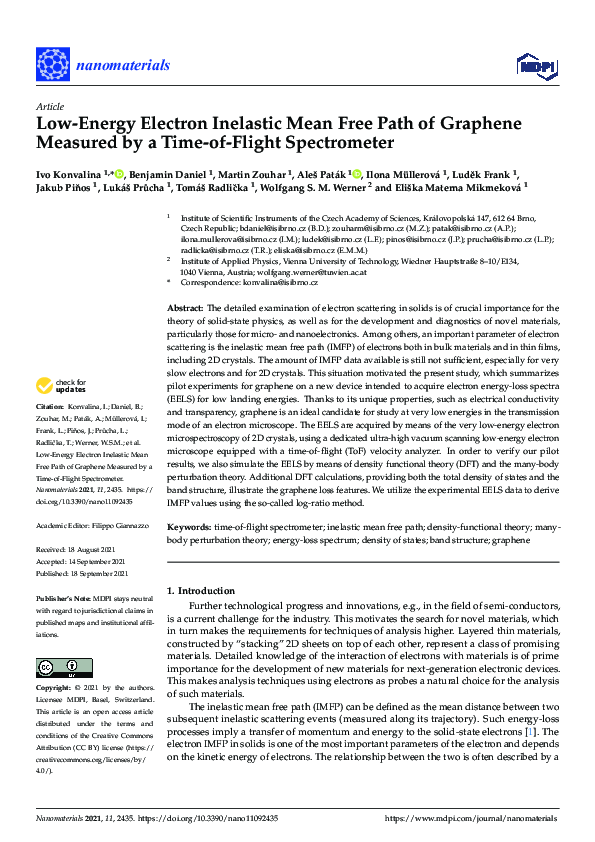 (PDF) Low-Energy Electron Inelastic Mean Free Path of Graphene Measured ...
