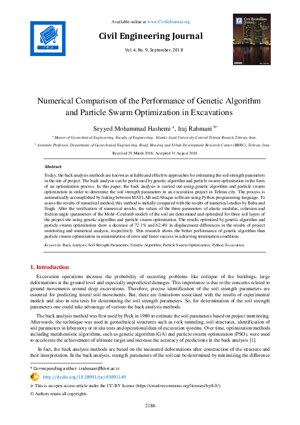 (PDF) Numerical Comparison of the Performance of Genetic Algorithm and Particle Swarm ...