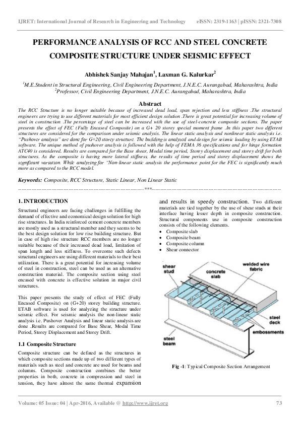 (PDF) Performance Analysis of RCC and Steel Concrete Composite Structure Under Seismic Effect