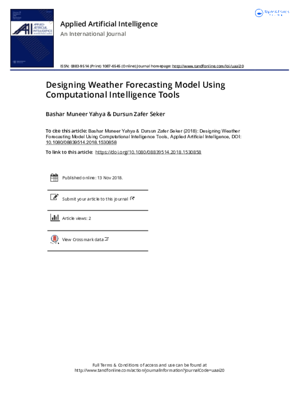 (PDF) Designing Weather Forecasting Model Using Computational ...