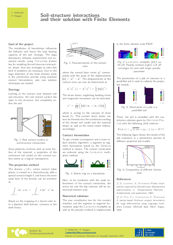 (PDF) Soil-structure interactions and their solution with Finite Elements | P. Wriggers ...