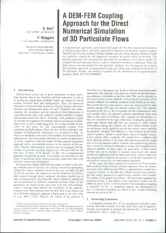(PDF) A DEM-FEM Coupling Approach for the Direct Numerical Simulation ...
