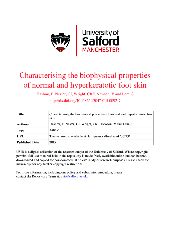 (PDF) Characterising the biophysical properties of normal and ...