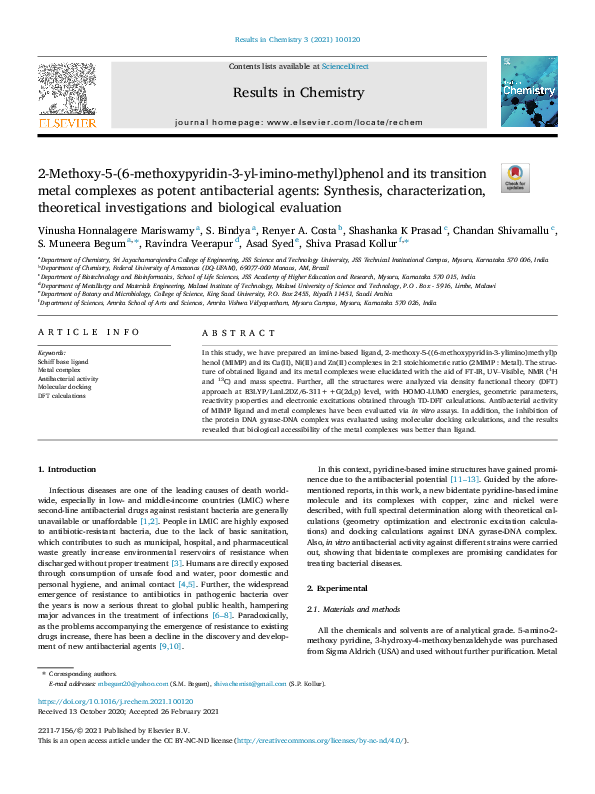 (PDF) 2-Methoxy-5-(6-methoxypyridin-3-yl-imino-methyl)phenol and its ...