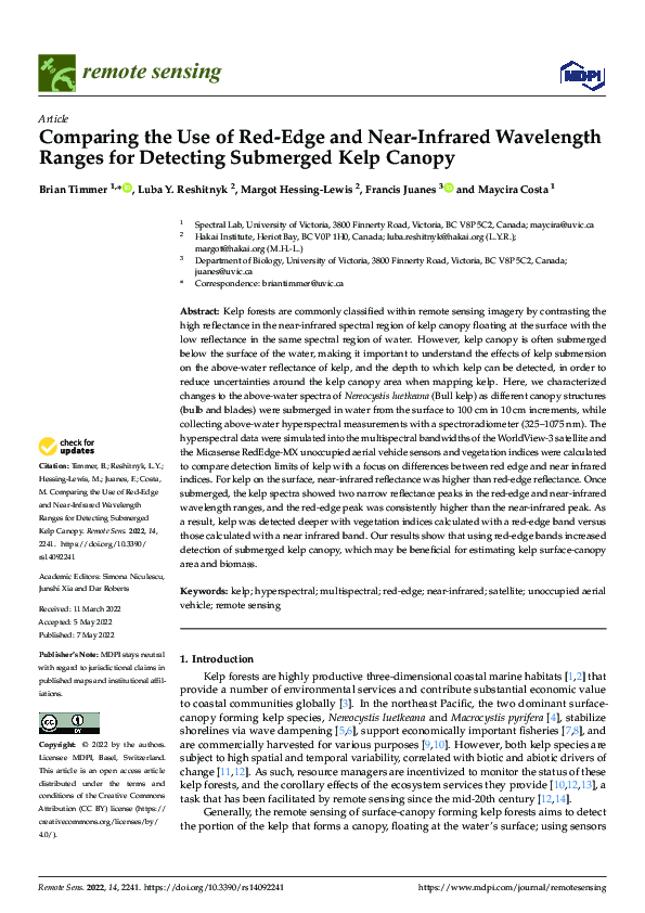 (PDF) Comparing the Use of Red-Edge and Near-Infrared Wavelength Ranges ...