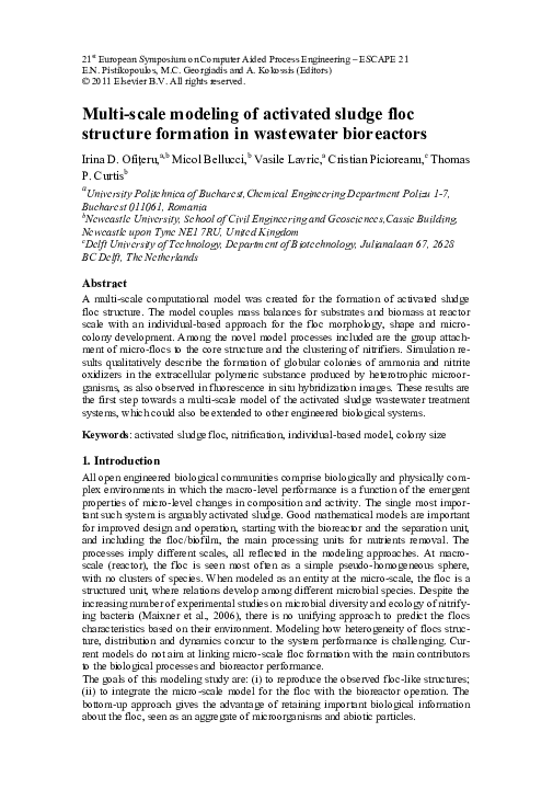 (PDF) Multi-scale modeling of activated sludge floc structure formation ...