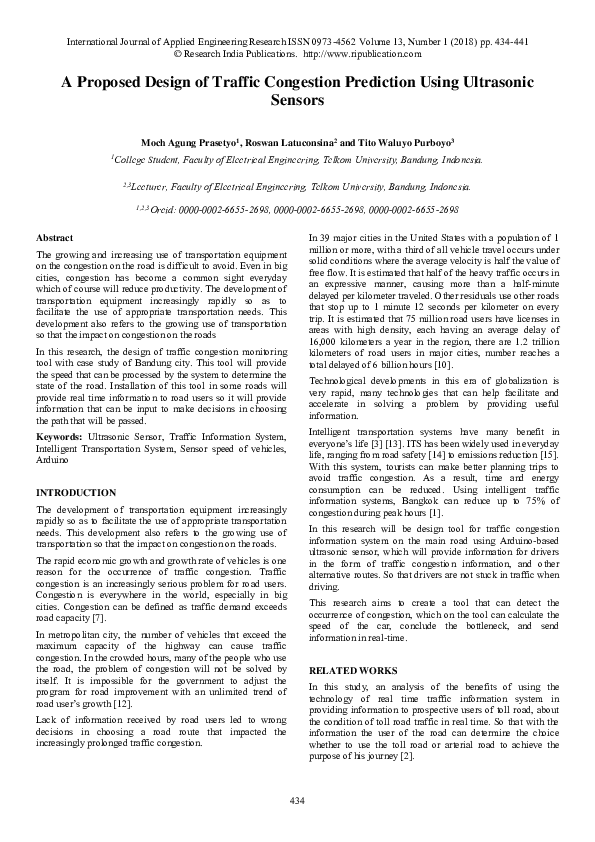 (PDF) A Proposed Design of Traffic Congestion Prediction Using ...