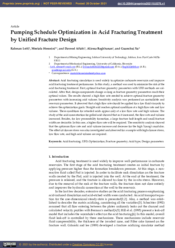 (PDF) Pumping Schedule Optimization in Acid Fracturing Treatment by ...