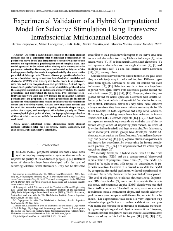 Pdf Experimental Validation Of A Hybrid Computational Model For