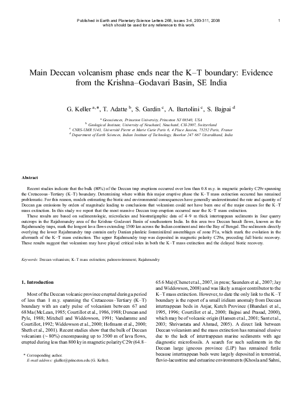 (PDF) Main Deccan volcanism phase ends near the K–T boundary: Evidence ...