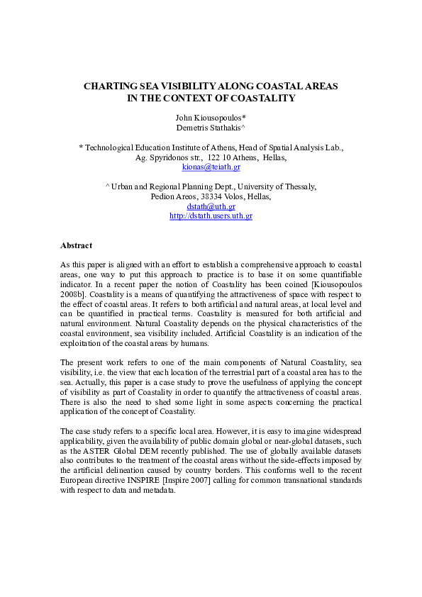 (PDF) Charting Sea Visibility along Coastal Areas in the Context of ...