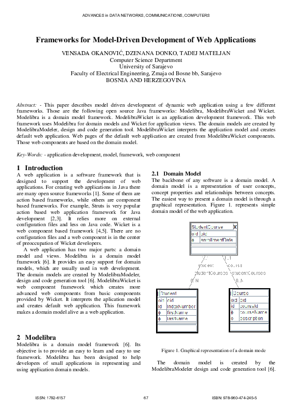 Pdf Frameworks For Model Driven Development Of Web Applications