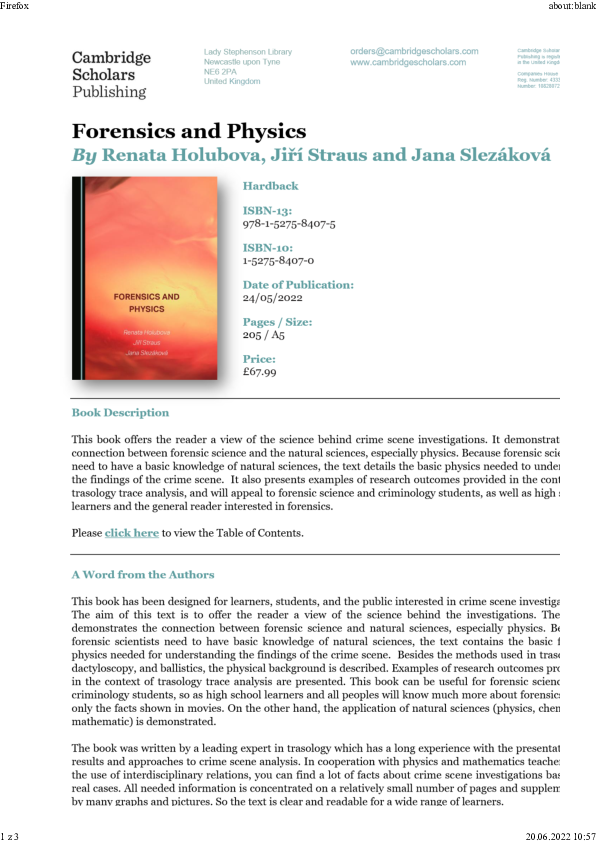 (PDF) Forensics and Physics