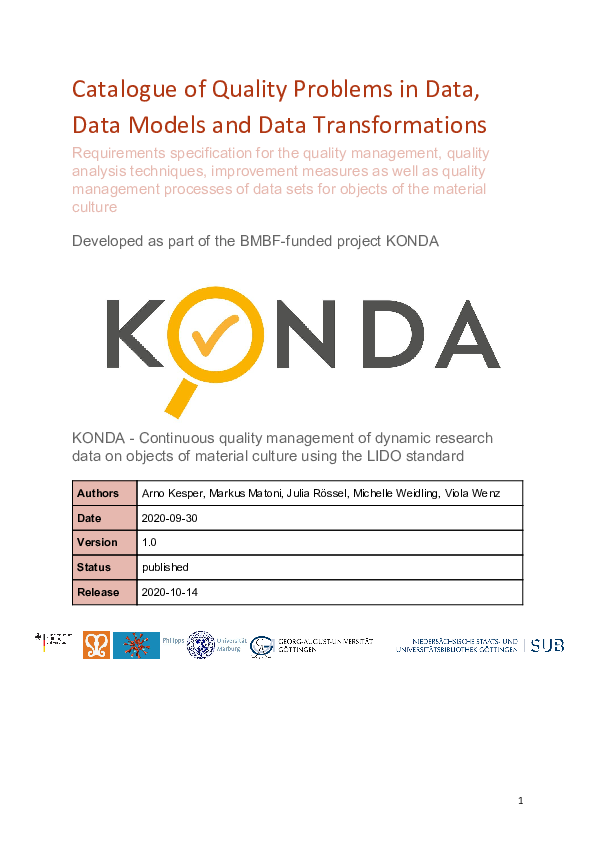 (PDF) Catalog of Quality Problems in Data, Data Models and Data ...