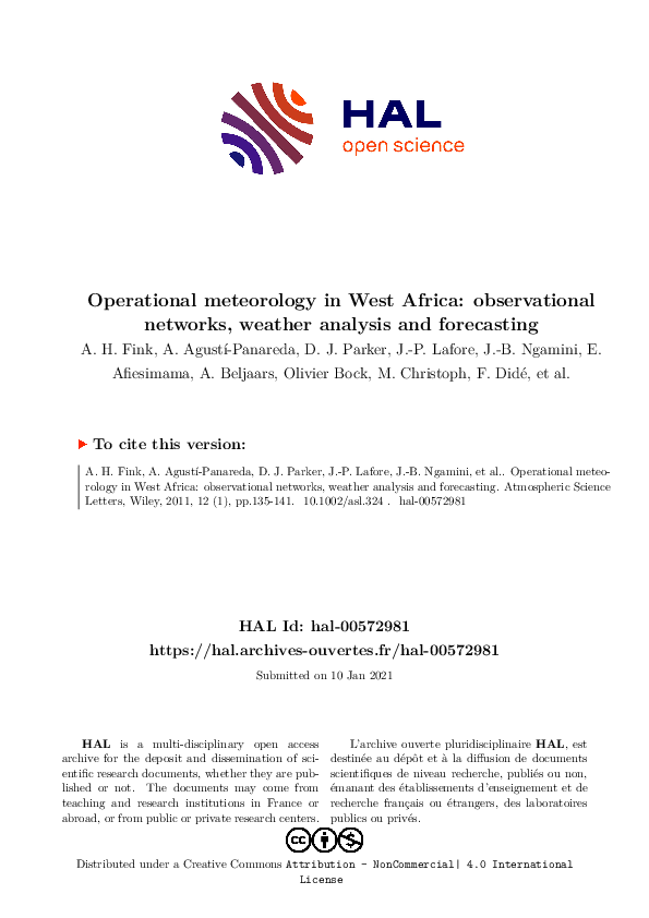 (PDF) Operational meteorology in West Africa: observational networks ...