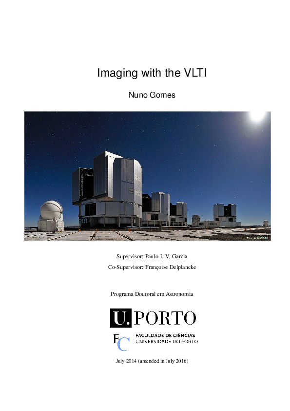 (PDF) Imaging with the VLTI