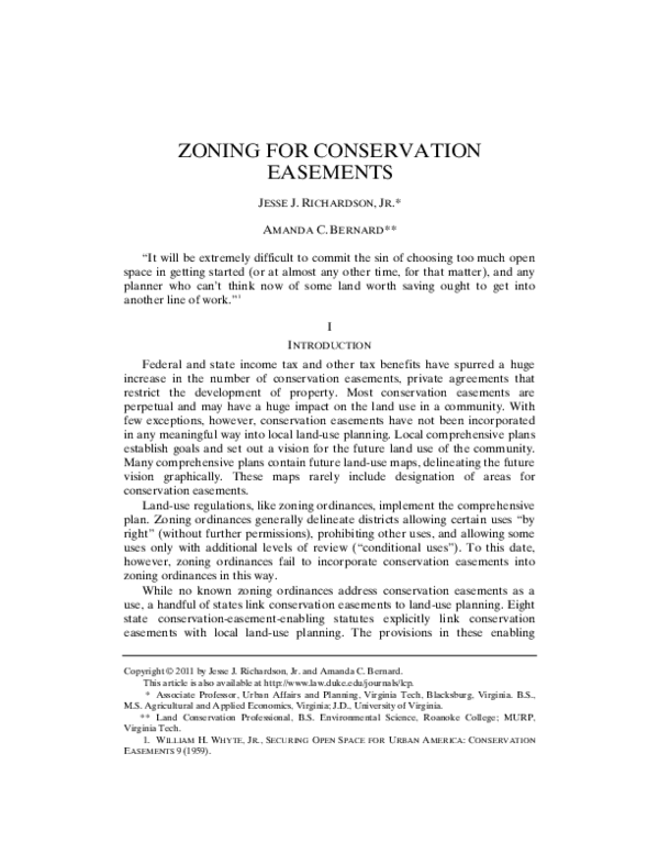 (PDF) Zoning for Conservation Easements
