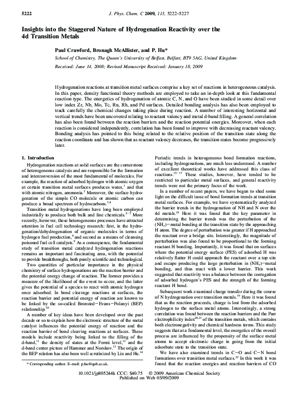(PDF) Insights into the Staggered Nature of Hydrogenation Reactivity ...