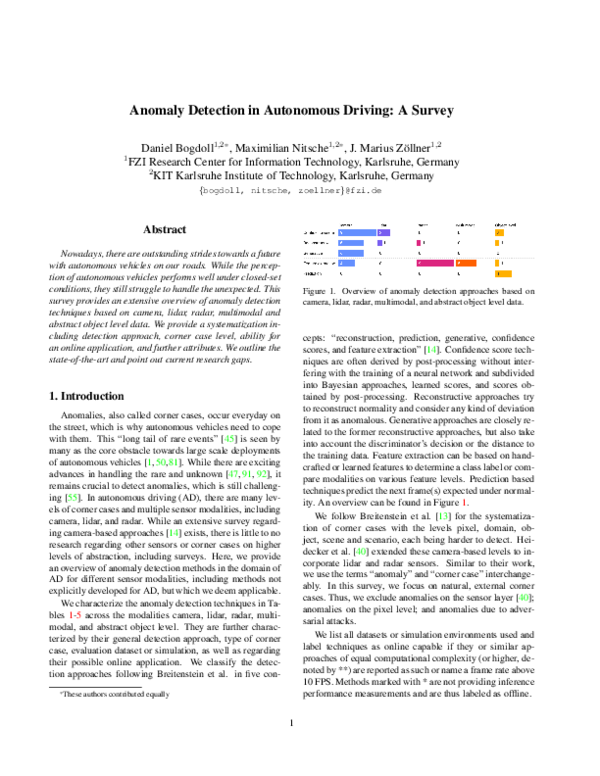 (PDF) Anomaly Detection in Autonomous Driving: A Survey