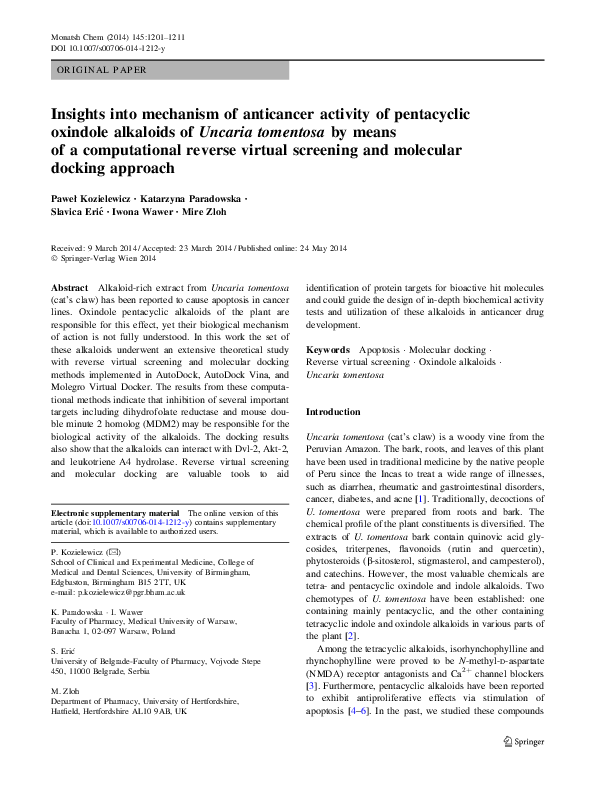 (PDF) Insights into mechanism of anticancer activity of pentacyclic ...