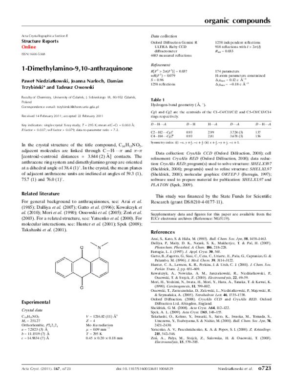 (PDF) 1-Dimethylamino-9,10-anthraquinone