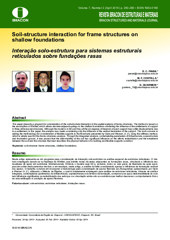 (PDF) Soil-structure interaction for frame structures on shallow foundations | Silvio Edmundo ...