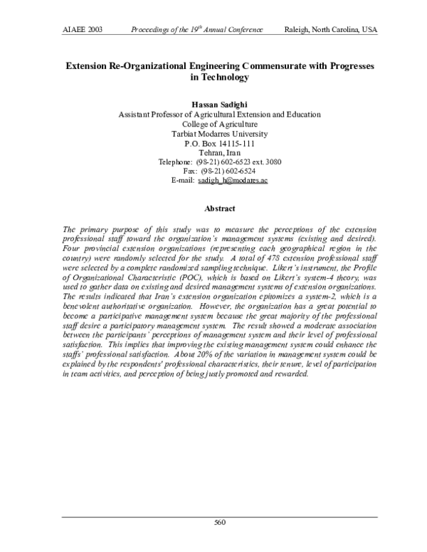 (PDF) Extension Re-Organizational Engineering Commensurate with ...