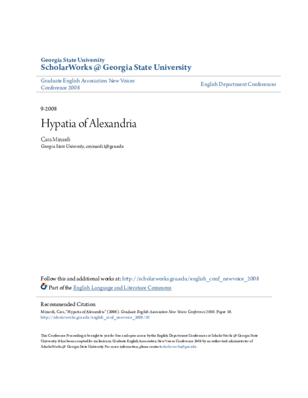 (PDF) Hypatia of Alexandria