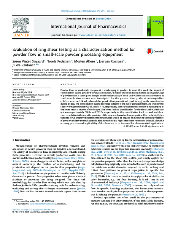 (PDF) Evaluation of ring shear testing as a characterization method for ...