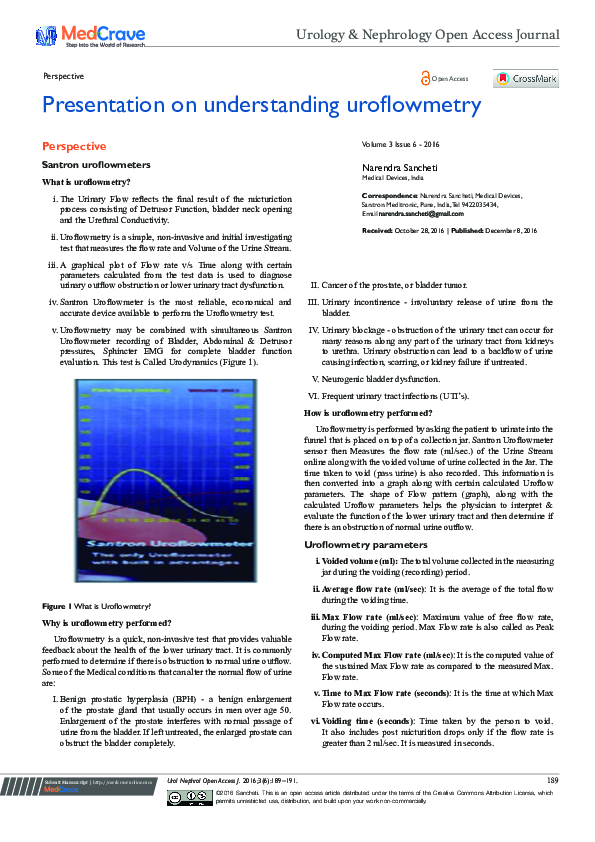 (PDF) Presentation on Understanding Uroflowmetry
