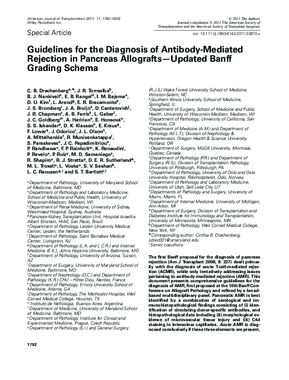 (PDF) Guidelines for the Diagnosis of Antibody-Mediated Rejection in ...