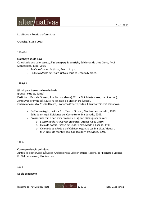 (PDF) Luis Bravo. Poesía performática