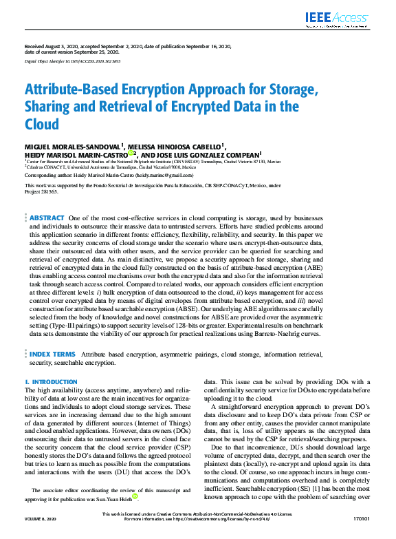(PDF) Attribute-Based Encryption Approach for Storage, Sharing and Retrieval of Encrypted Data ...