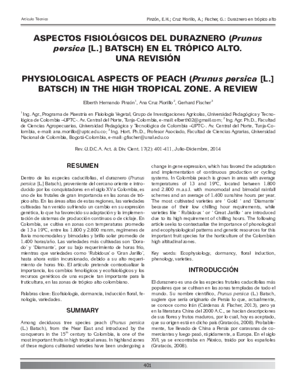 (PDF) Aspectos fisiológicos del duraznero (Prunus persica [L.] Batsch ...