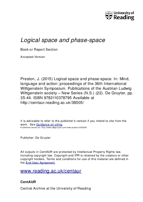 (PDF) Logical Space and Phase-Space