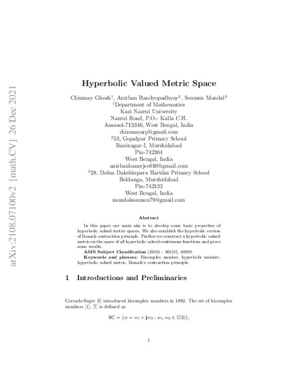 (PDF) Hyperbolic Metric Space