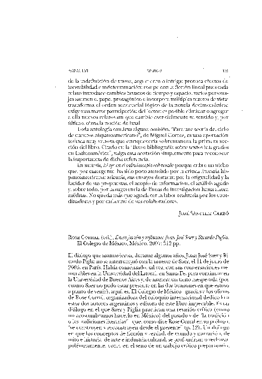 (PDF) Rose Corral (ed.), Entre ficción y reflexión: Juan José Saer y ...