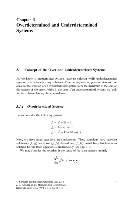 (PDF) Overdetermined and Underdetermined Systems