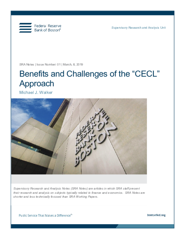 (PDF) Benefits and Challenges of the “CECL” Approach