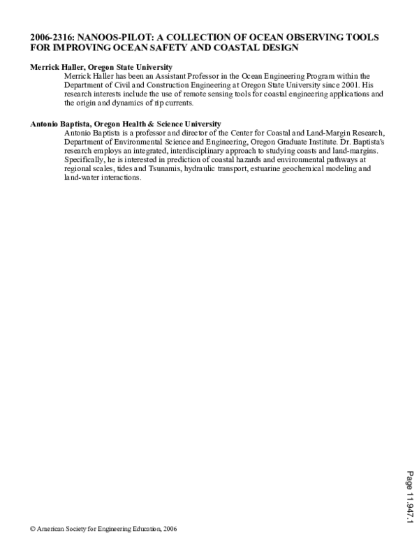 (PDF) Nanoos Pilot: A Collection Of Ocean Observing Tools For Improving ...