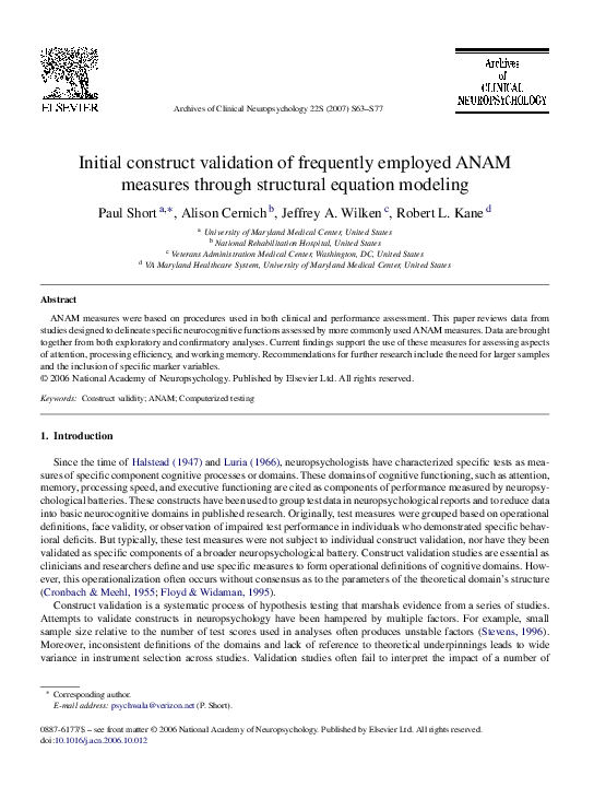 (PDF) Initial construct validation of frequently employed ANAM measures ...