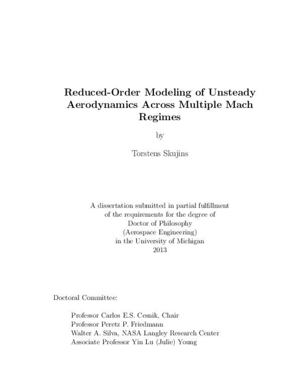 (PDF) Reduced-Order Modeling of Unsteady Aerodynamics Across Multiple Mach Regimes