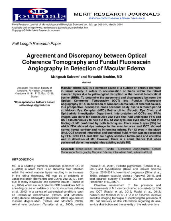(PDF) Agreement and Discrepancy between O omography and Fundal ...
