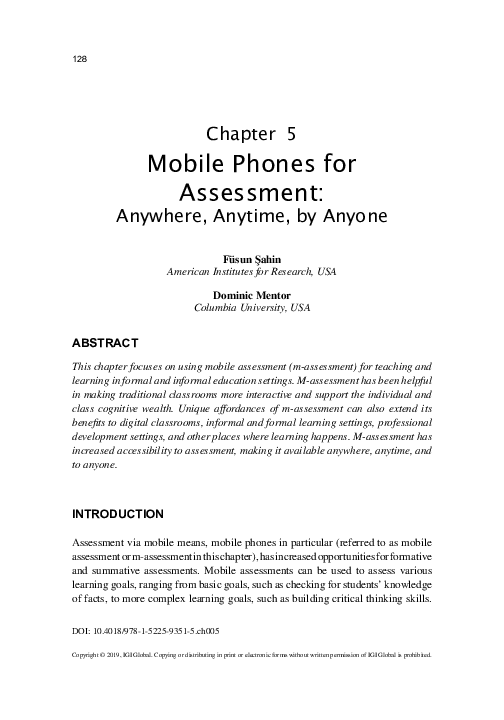 (PDF) Mobile Phones for Assessment