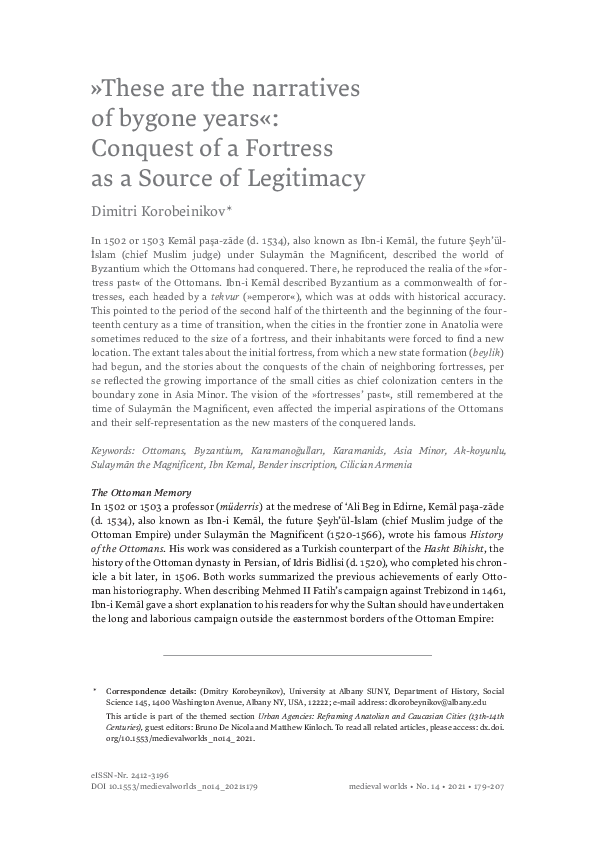 (PDF) »These are the narratives of bygone years«: Conquest of a ...