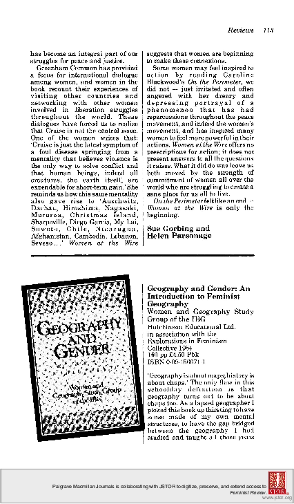 (PDF) Geography and Gender: An Introduction to Feminist Geography
